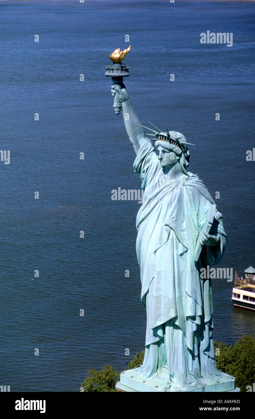 Aerial view of The Statue of Liberty in New York Stock Photo - Alamy