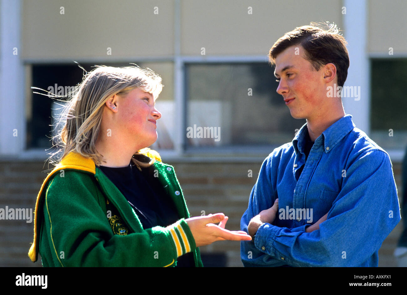 Teenage couple having an argument Stock Photo - Alamy