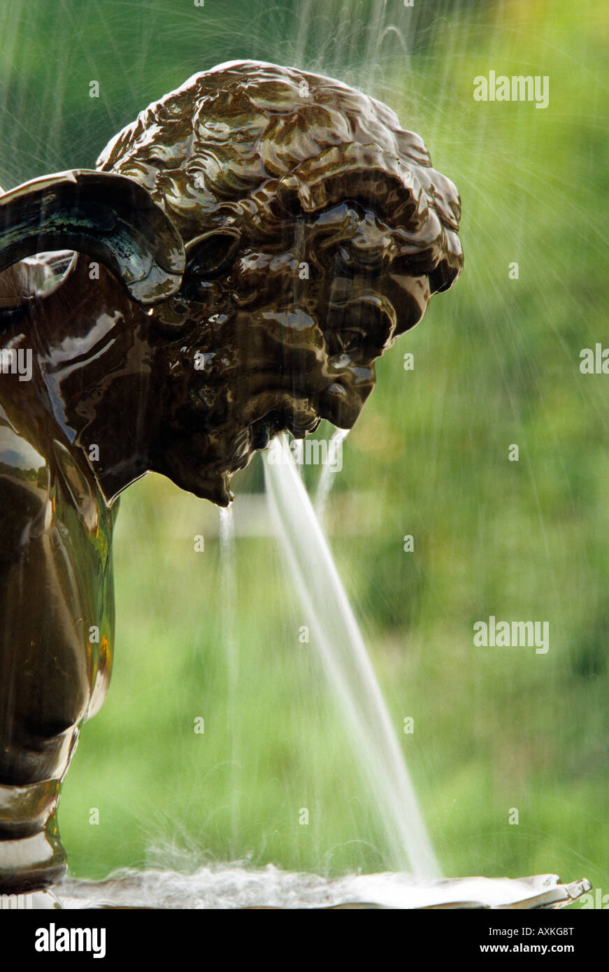 PORTION OF BRONZE HEFFELFINGER FOUNTAIN IN LYNDALE PARK NEAR LAKE ...