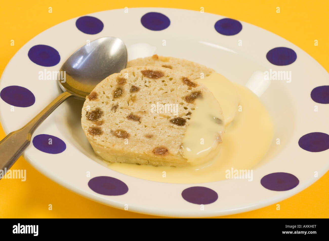 Spotted Dick Steamed Fruit Pudding Traditional Dessert UK Food Stock ...