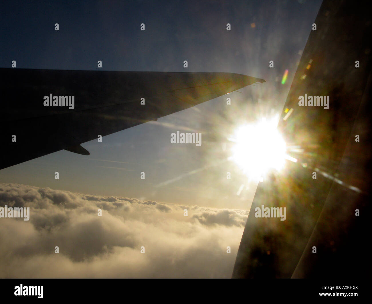 View from jet plane window Stock Photo - Alamy