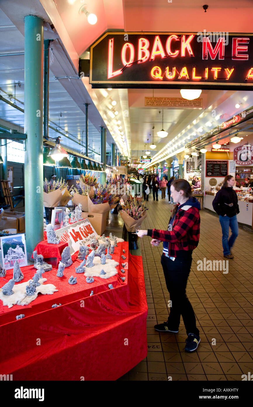 Seattle Washington State USA Pike Place Market Ground floor Interior ...