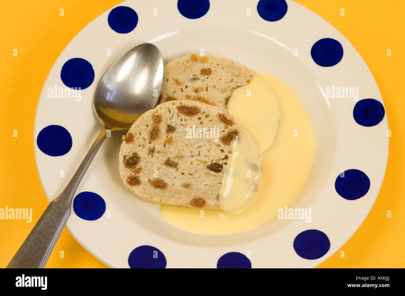 Spotted Dick Steamed Fruit Pudding Traditional Dessert UK Food Stock ...