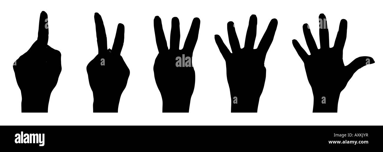 Counting hands from one to five Stock Photo - Alamy