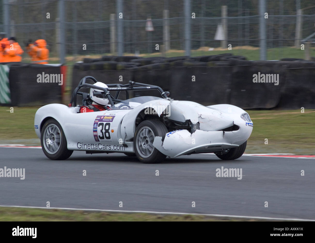 Damaged Ginetta G20 Open Cockpit Sports Racing Car at Oulton Park Motor ...