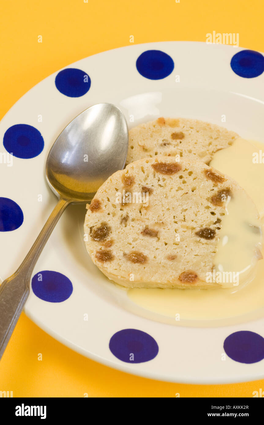 Spotted Dick Steamed Fruit Pudding Traditional Dessert UK Food Stock ...