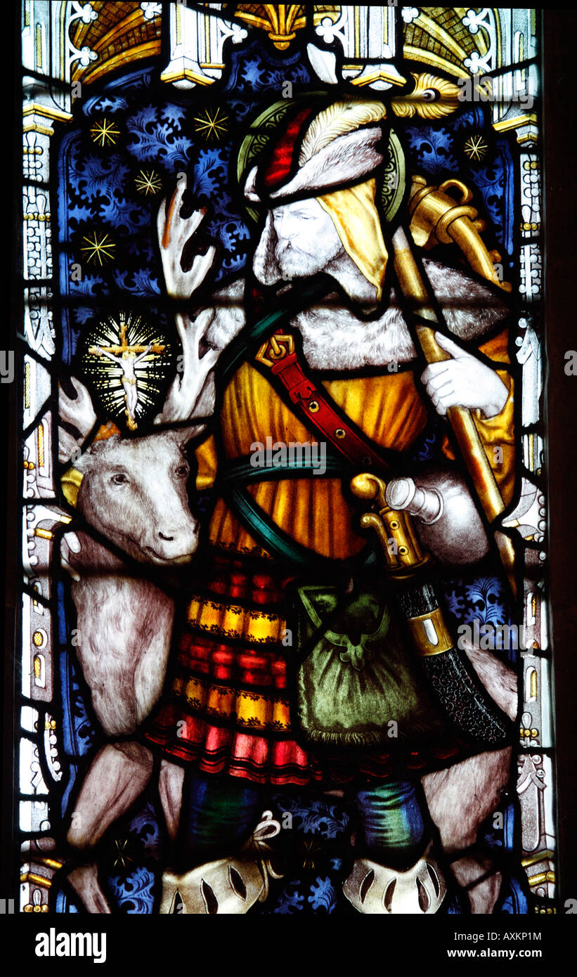 Stained Glass Window by the Kempe Studios installed 1891; Saint Hubert ...