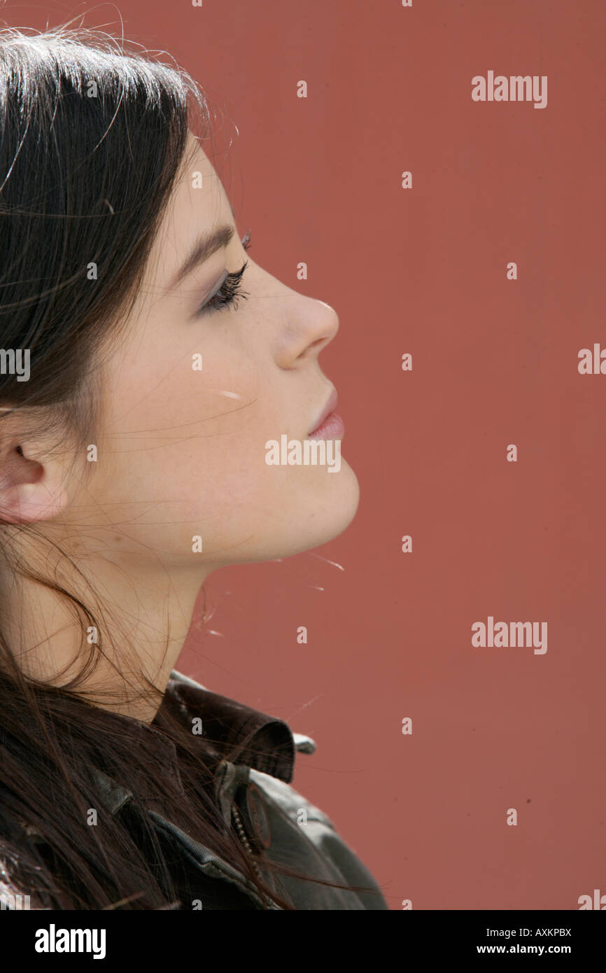 Profile of young girl Stock Photo - Alamy