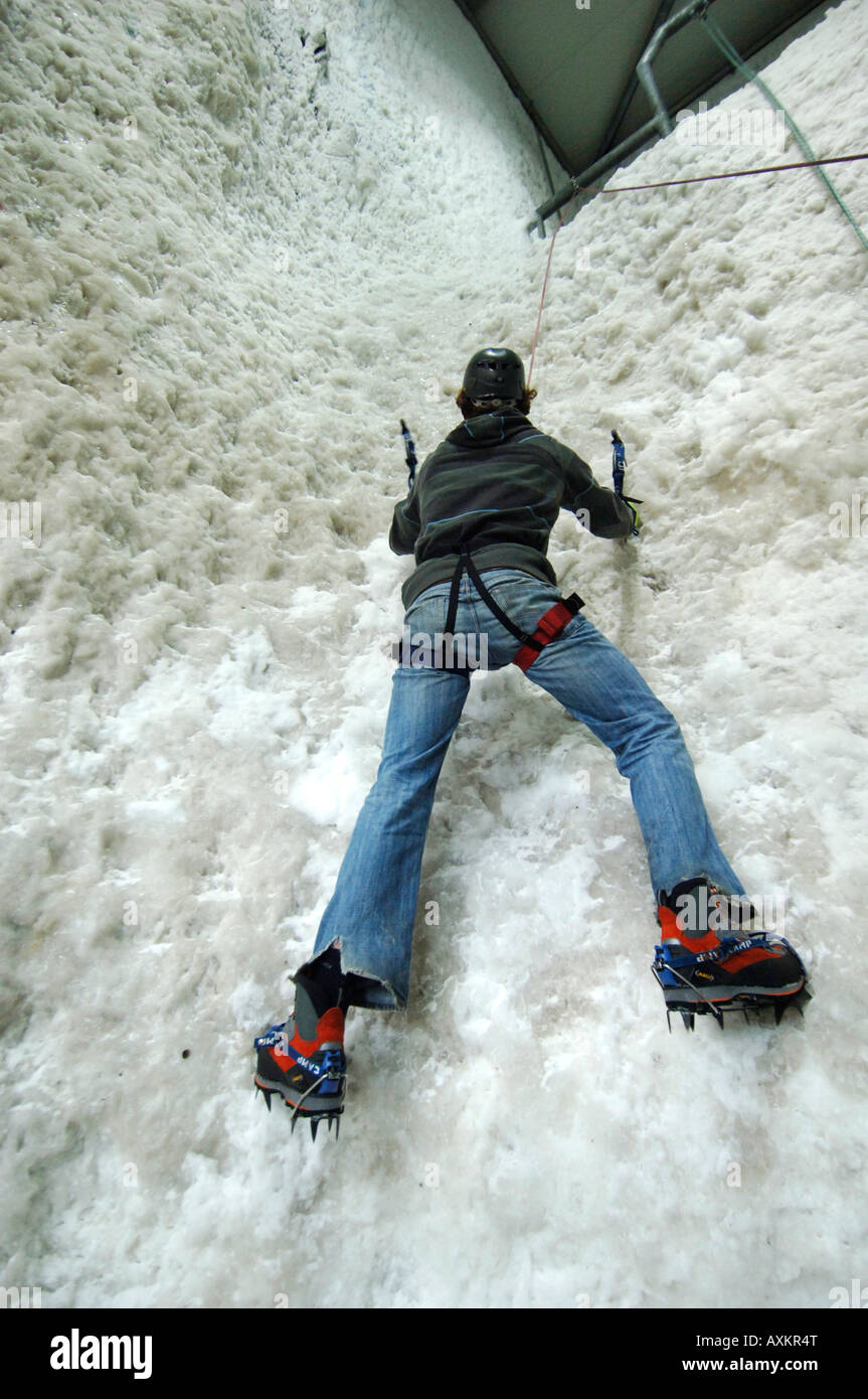 Ice Wall climbing at the Ice Factor indoor arena in Kinlochleven ...