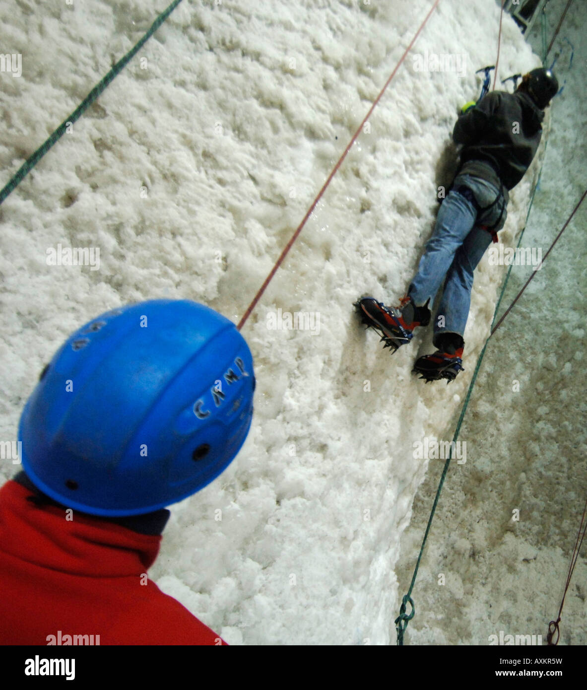 Ice Wall climbing at the Ice Factor indoor arena in Kinlochleven ...