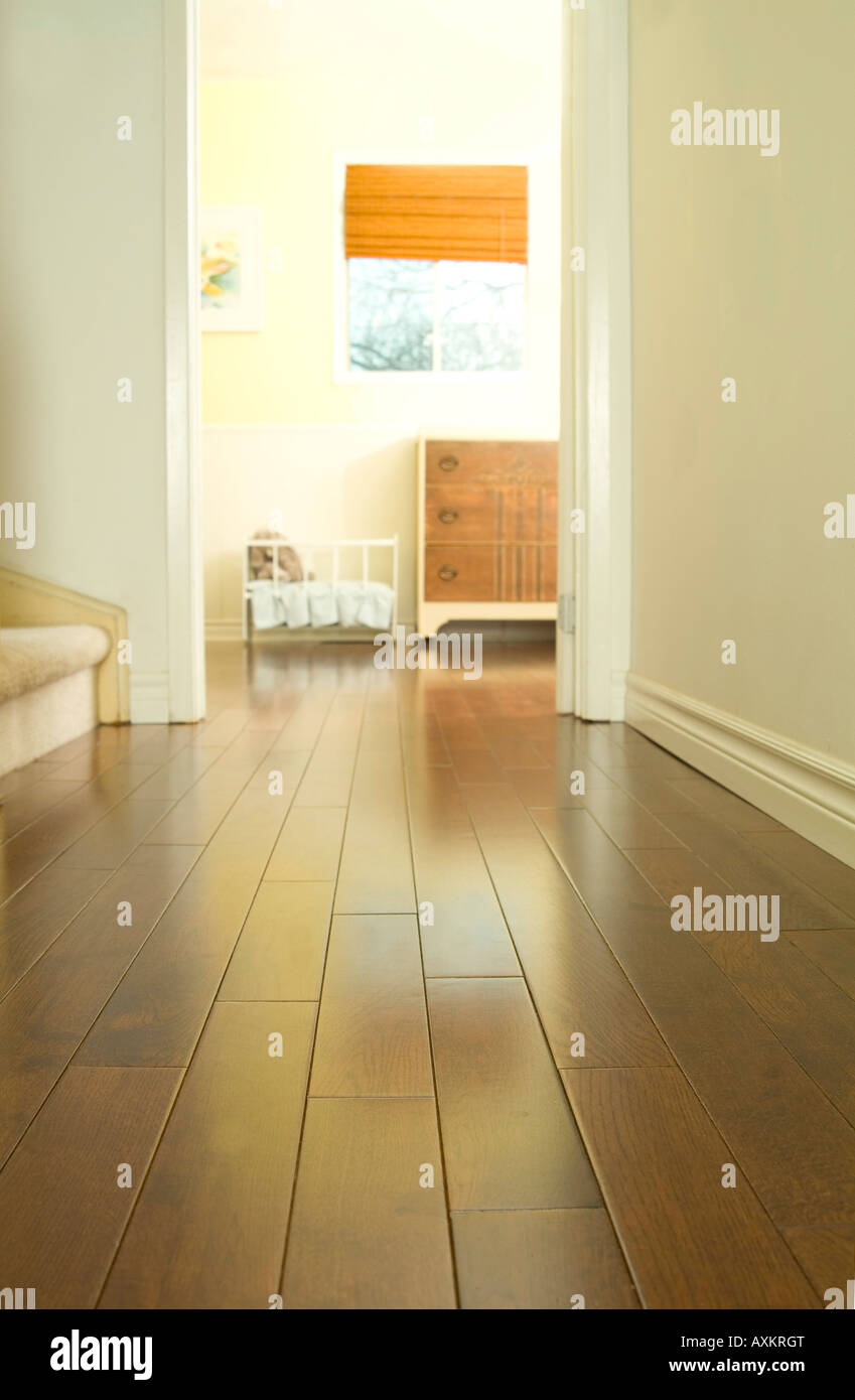 View Down a Hall into a Bedroom Stock Photo - Alamy