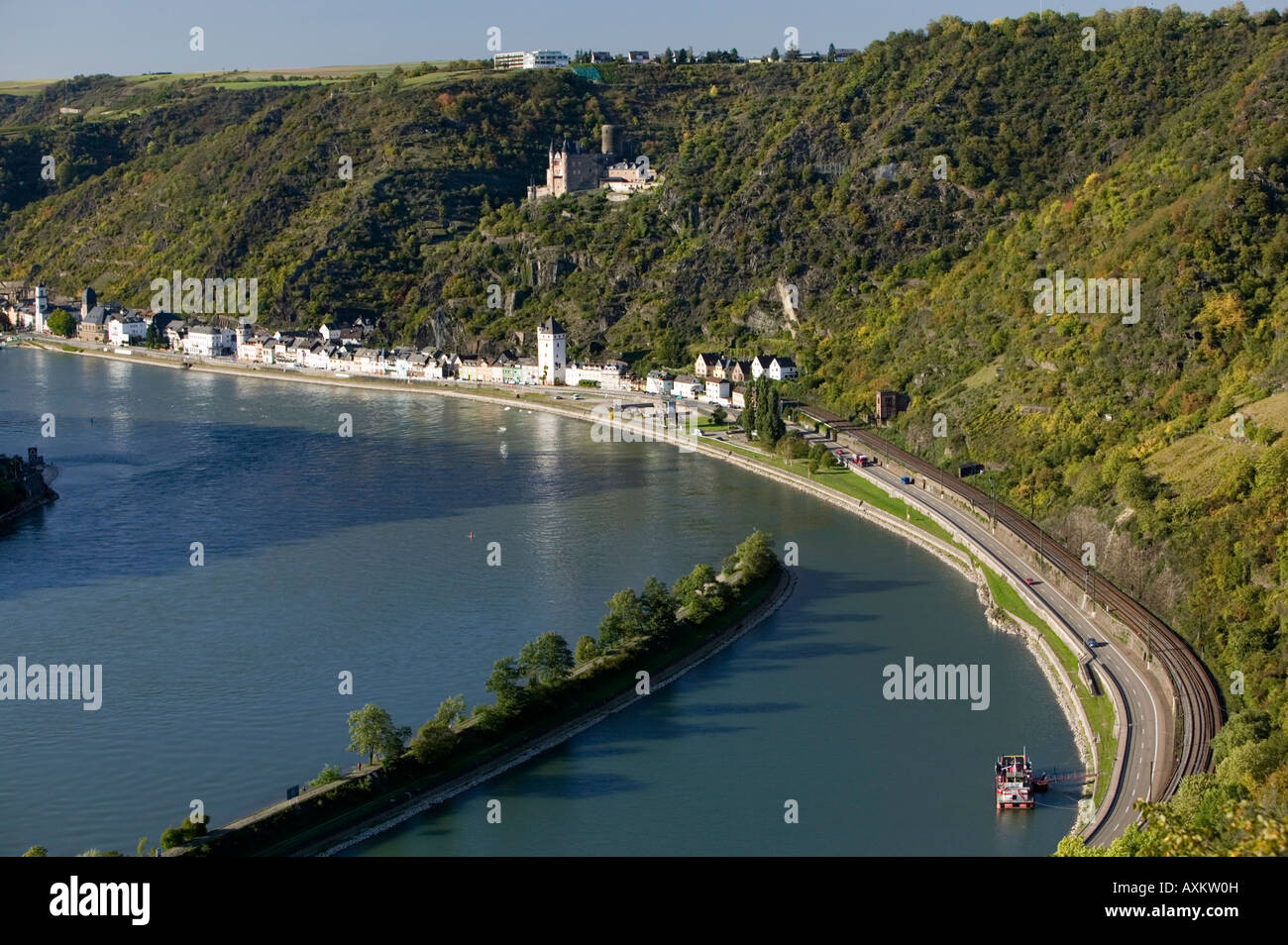 romantic middle Rhine valley world cultural heritage of UNESCO castle ...