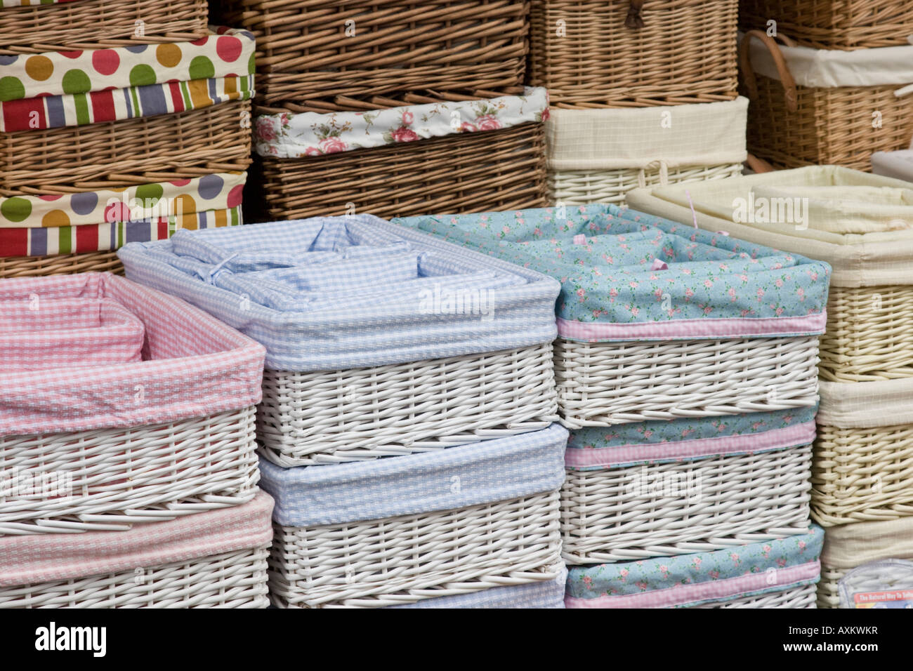 Collection of wicker baskets Stock Photo - Alamy