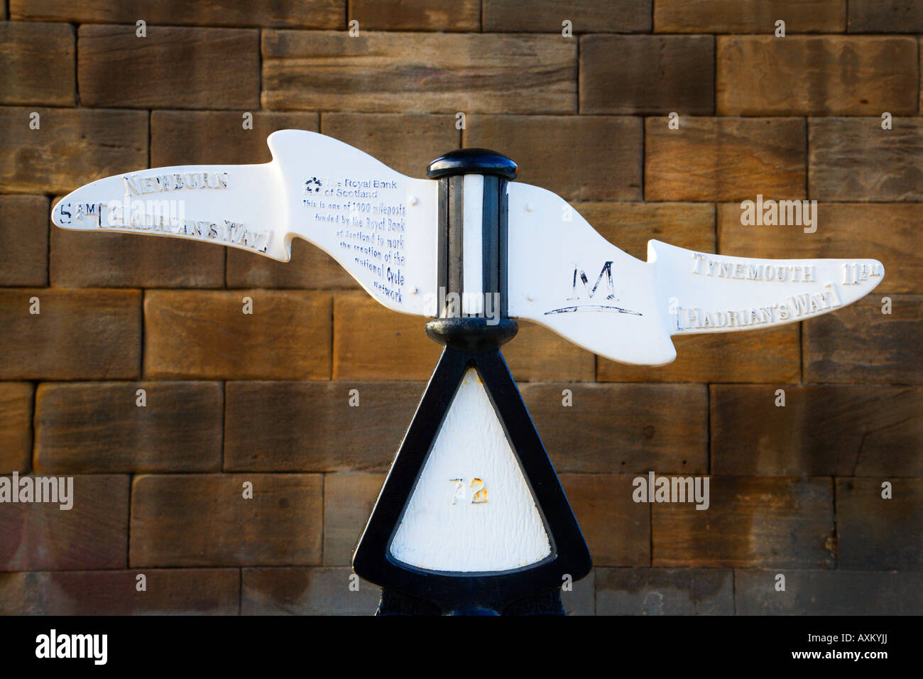 Hadrians Way Signpost Newcastle Upon Tyne England Stock Photo - Alamy