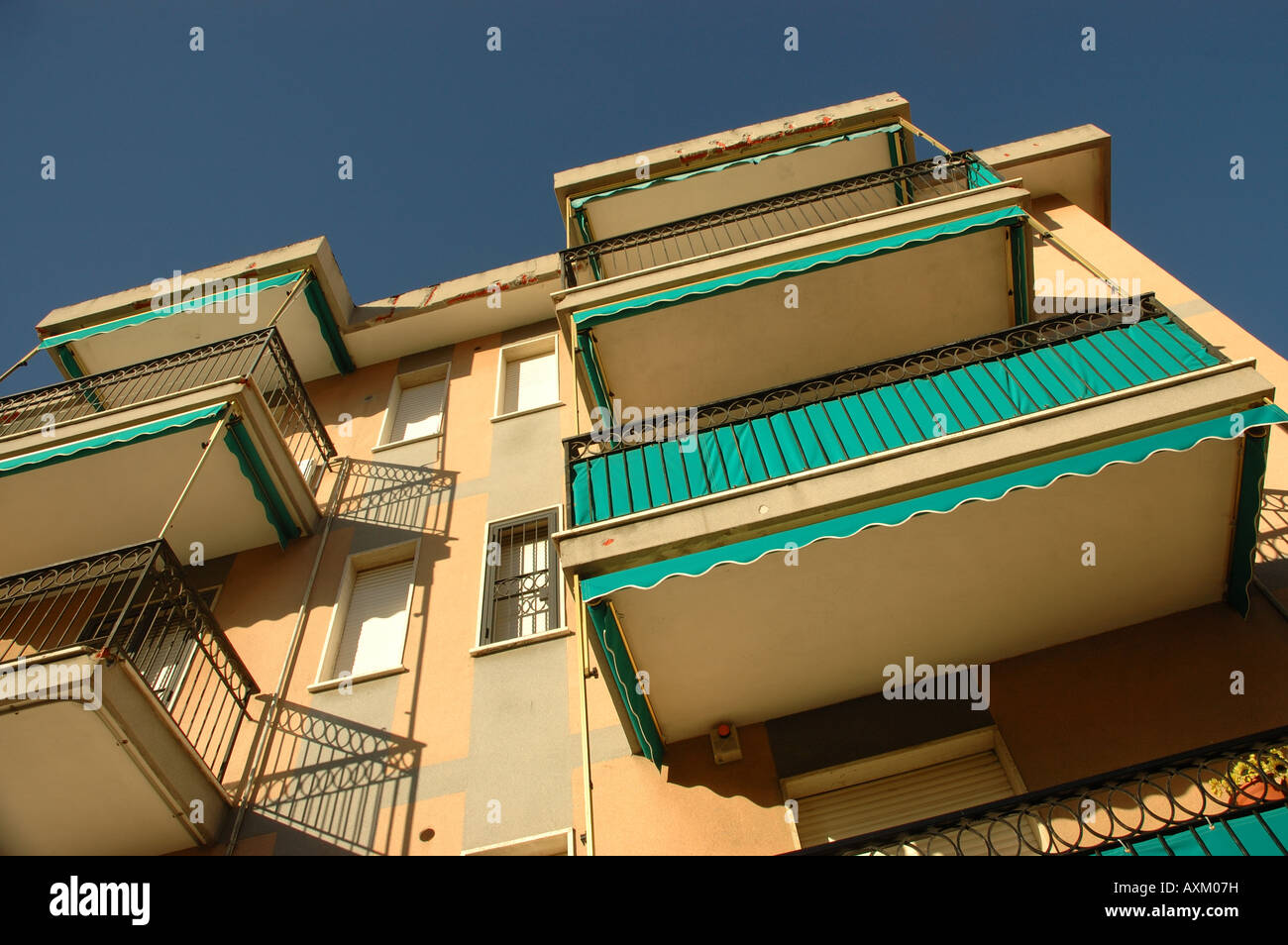 Apartment block in Liguria in italy Stock Photo - Alamy