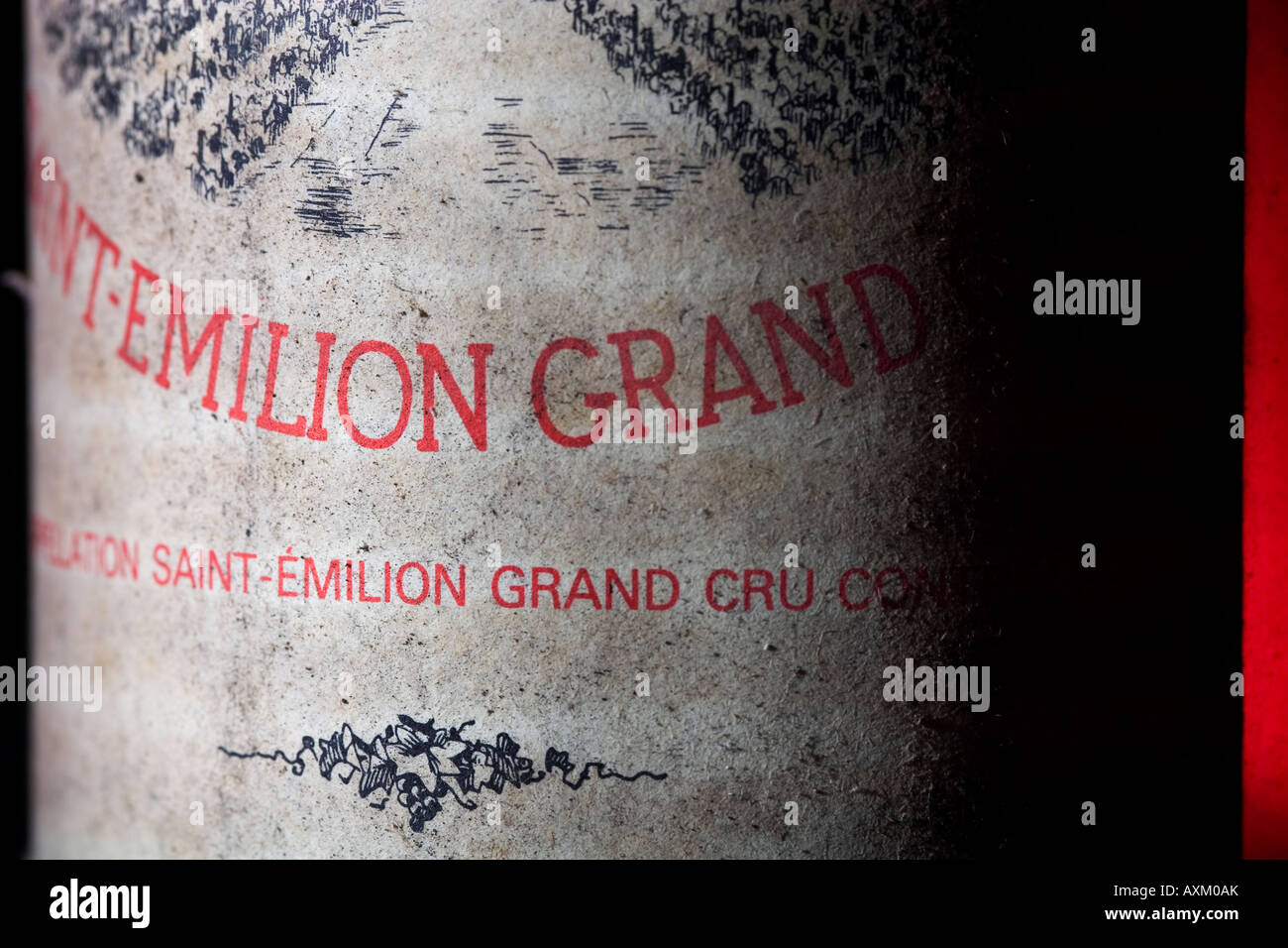 saint emilion grand cru red wine Stock Photo - Alamy