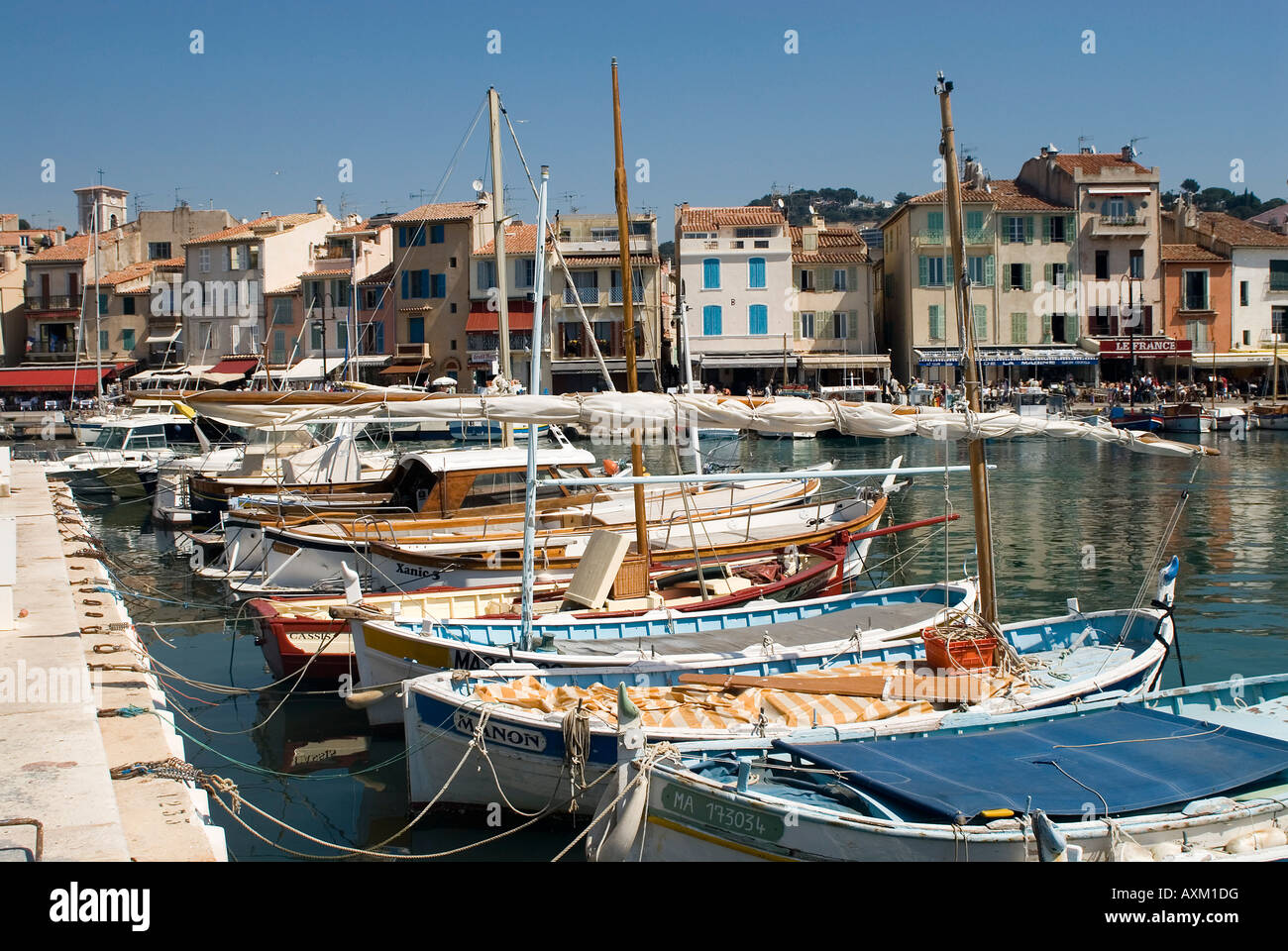 Cassis harbour and village Stock Photo - Alamy