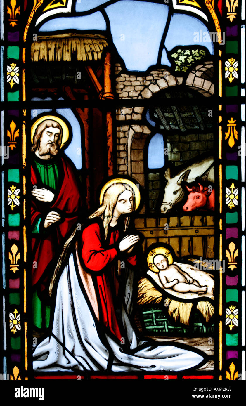 Simple Nativity Stained Glass