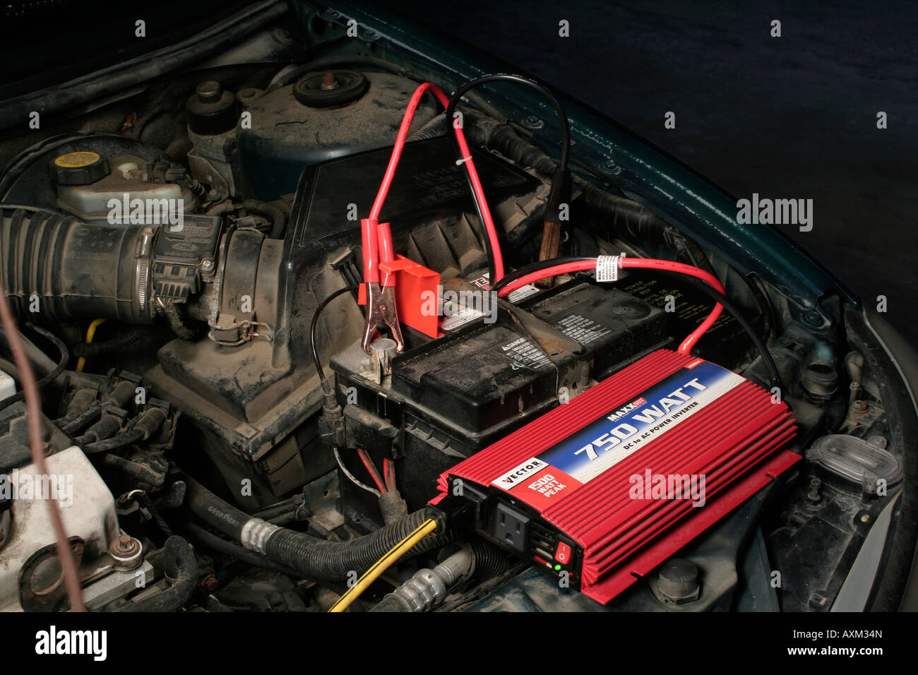 750 Watt DC AC Inverter in vehicle North American Standard Stock Photo ...