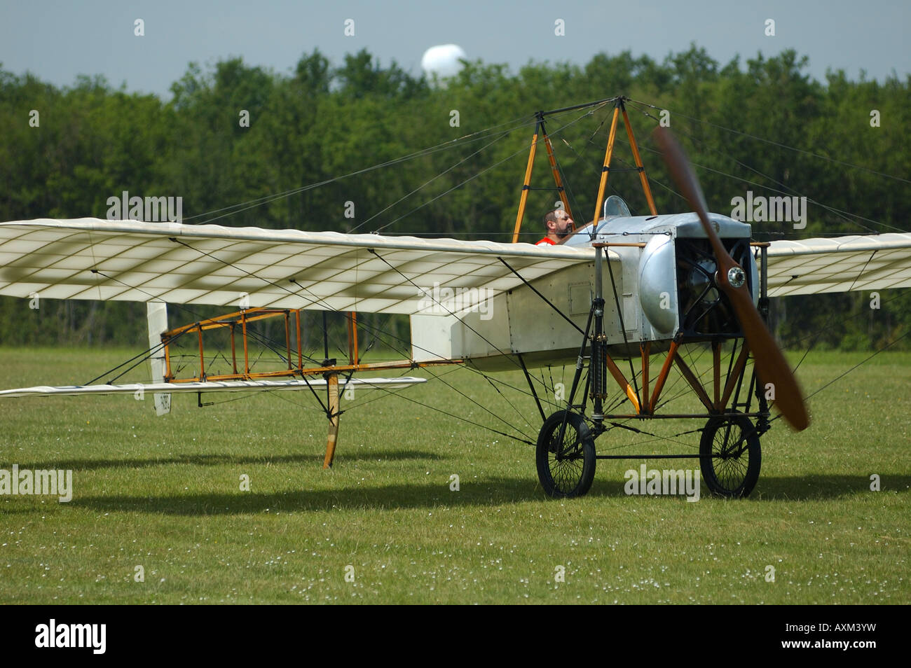 French original historic plane Bleriot Type XI, french vintage air show ...