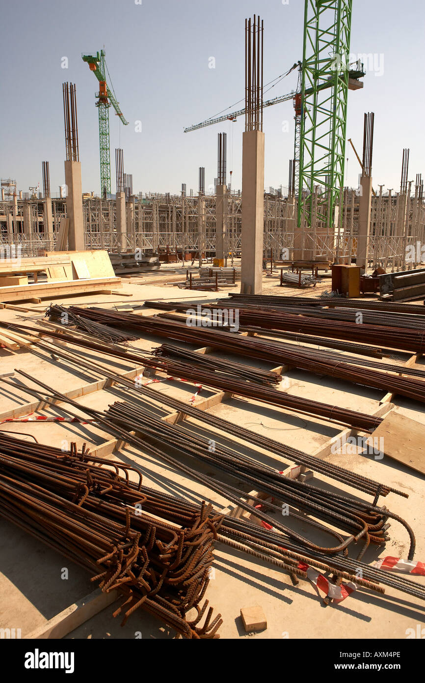 Construction cranes tower over the St Stephen s development Stock Photo ...