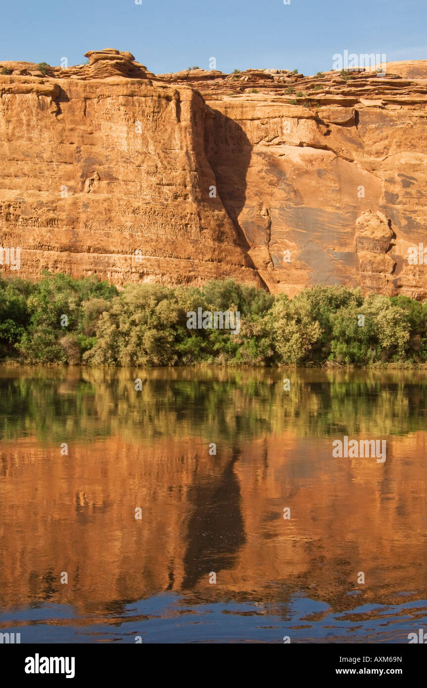 Colorado River from the Potash Road, with Navajo Sandstone Stock Photo ...