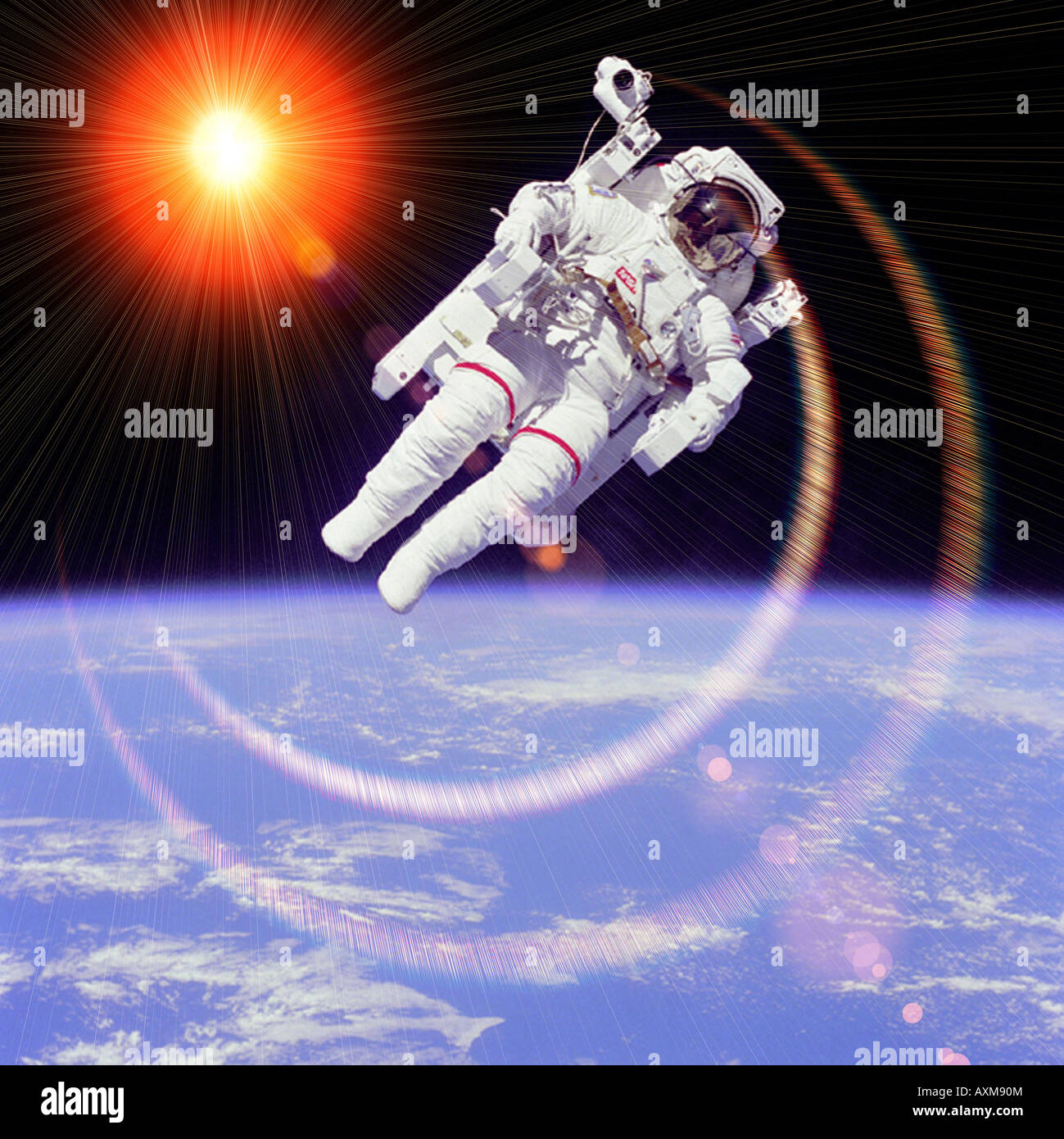 NASA Astronaut Bruce McCandless II floating tethered From Space Shuttle ...
