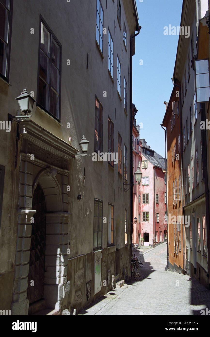 Sweden. Stockholm. Color facades and windows of Gamla Stan houses (old ...