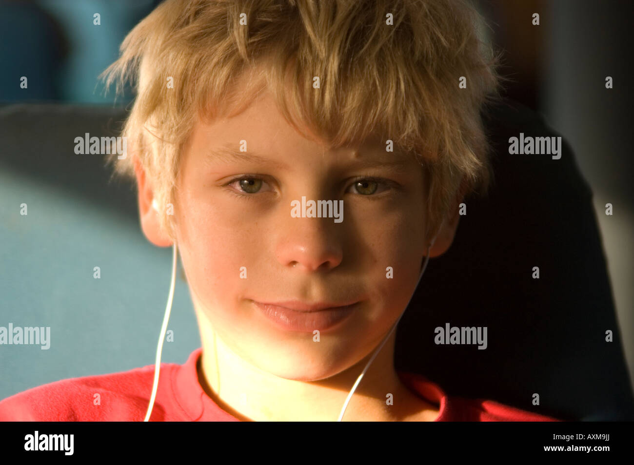 young boy with ipod Stock Photo - Alamy