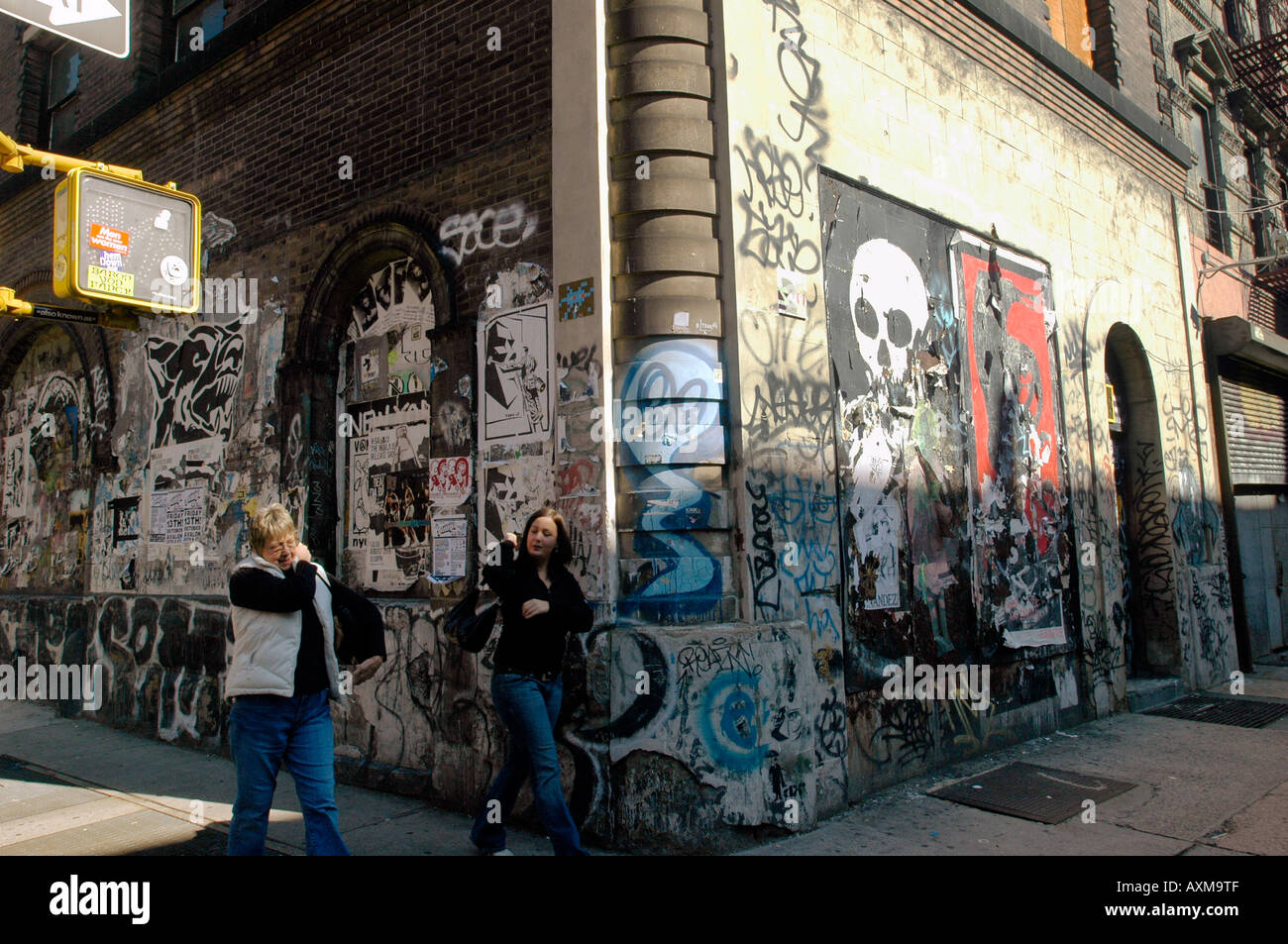 Wall Covered In Posters And Graffiti High Resolution Stock Photography ...