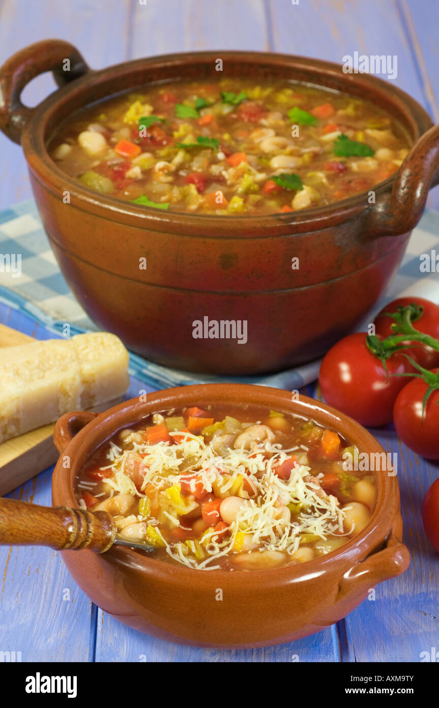 Minestrone Soup Italy Food Stock Photo - Alamy