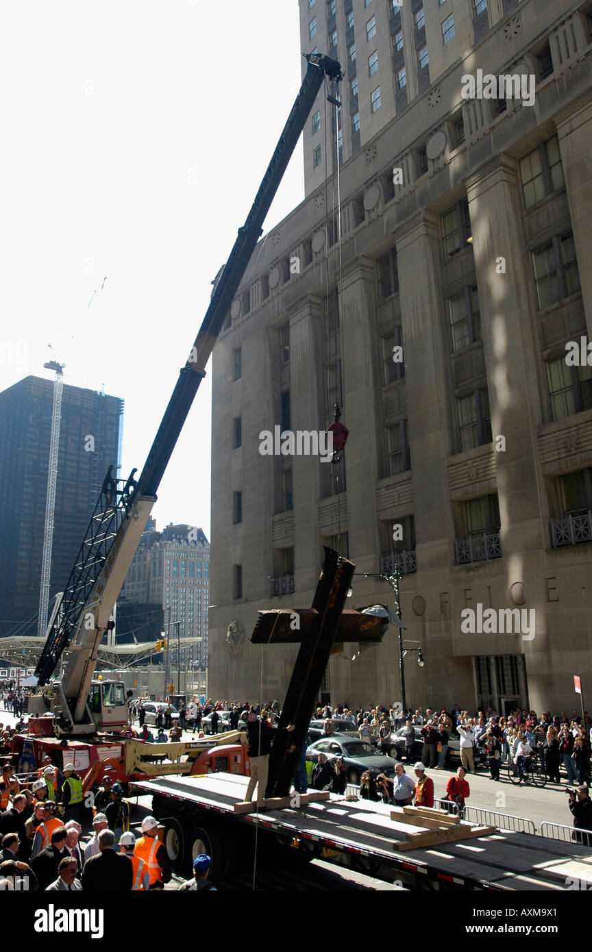 20 foot tall steel beams shaped as a cross which were uncovered in the ...