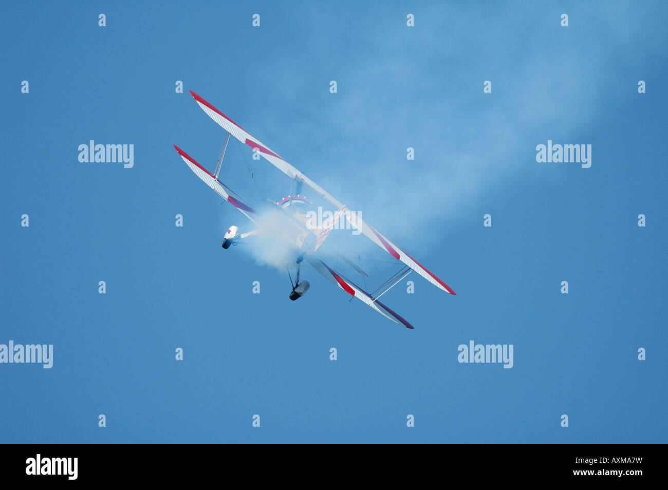 American biplane Waco UPF-7, french vintage air show, La Ferte Alais ...