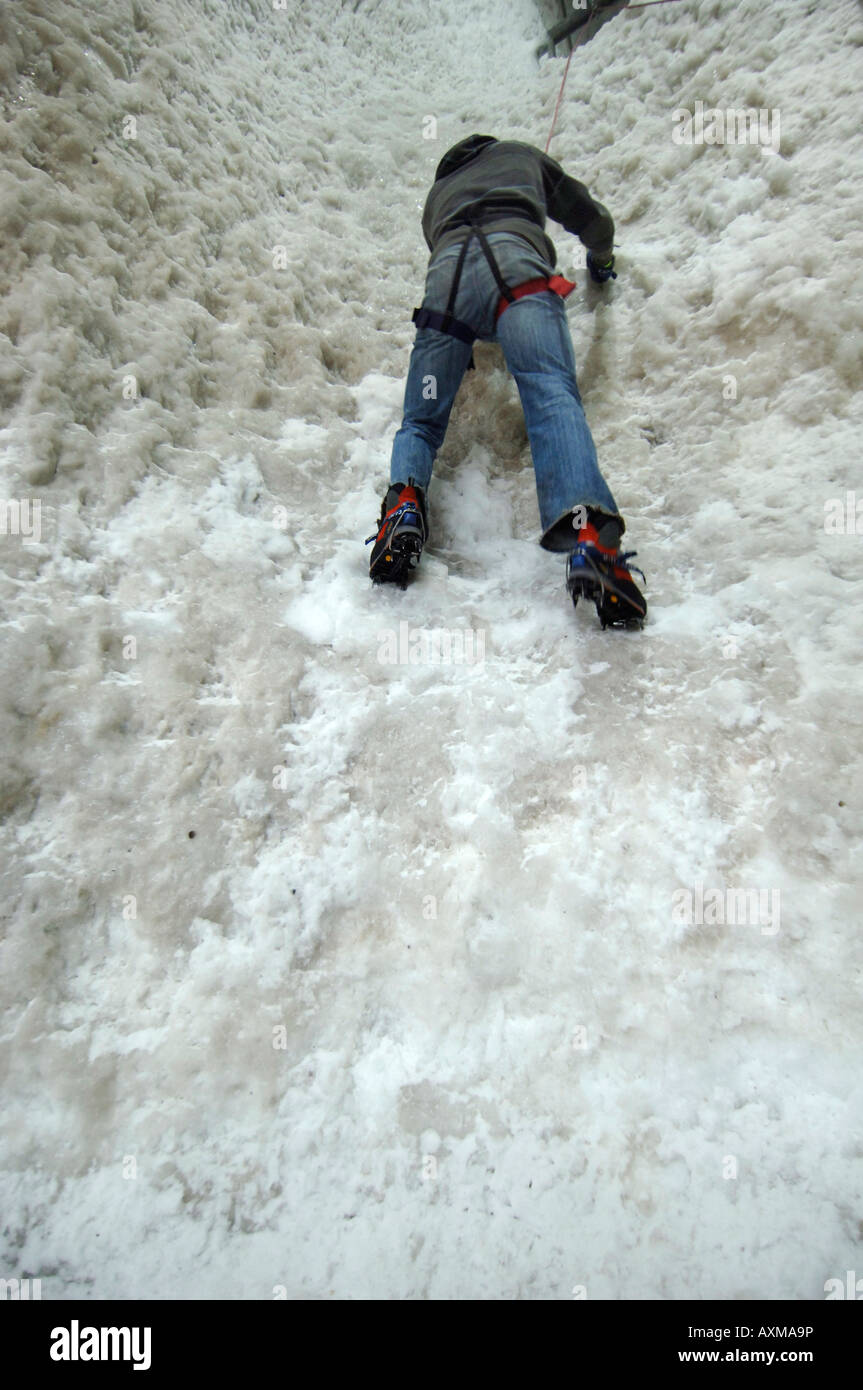 Ice Wall climbing at the Ice Factor indoor arena in Kinlochleven ...