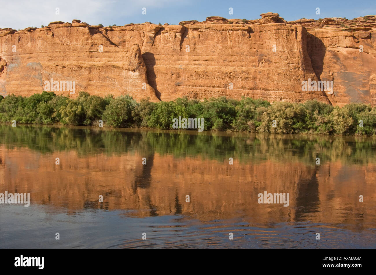 Colorado River from the Potash Road, with Navajo Sandstone Stock Photo ...