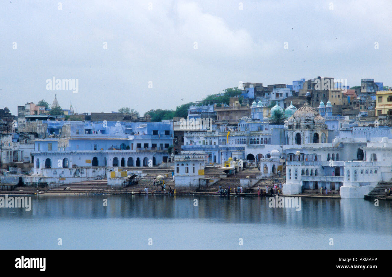 The ghats around Pushkar Lake in India Stock Photo - Alamy