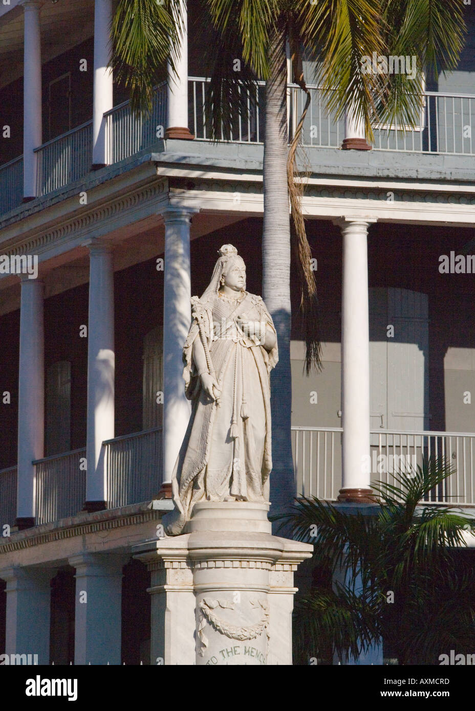 Statue of Queen Victoria outside Government House Port Louis, Mauritius ...
