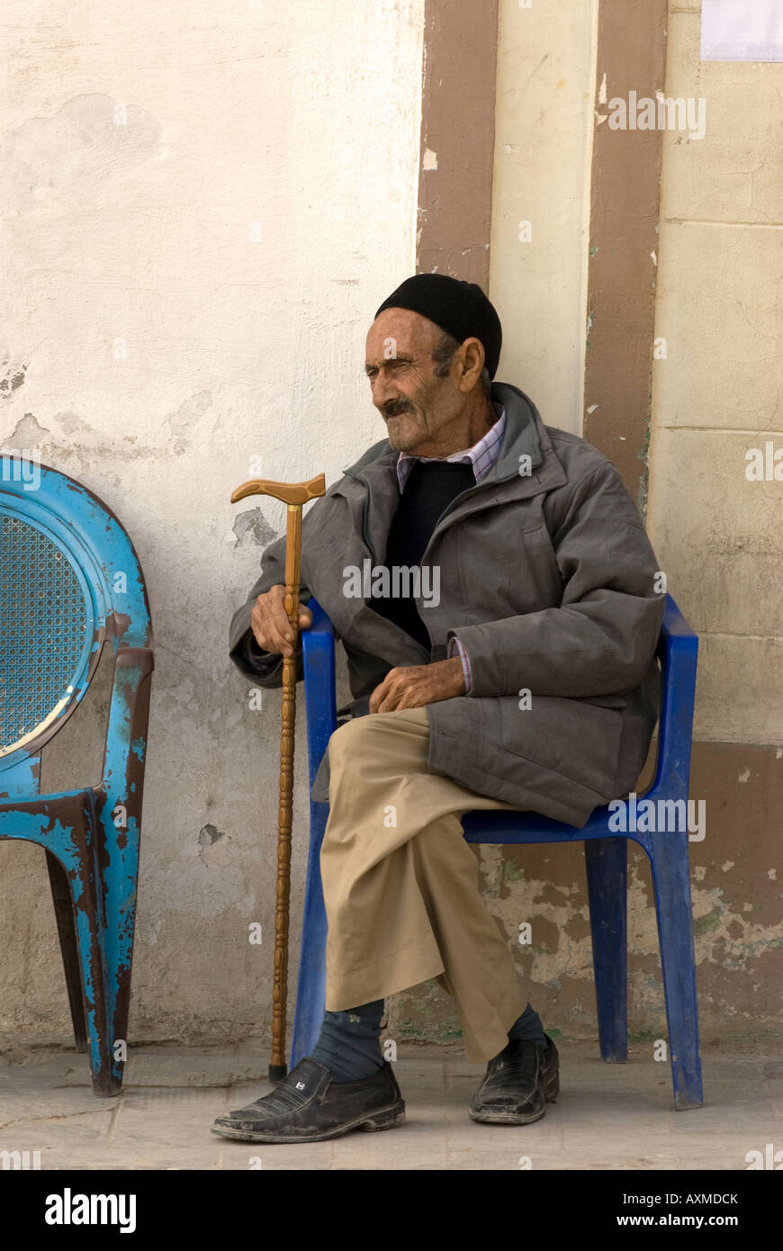 Elderly Libyan man sitting outside cafe Tripoli Libya Stock Photo - Alamy