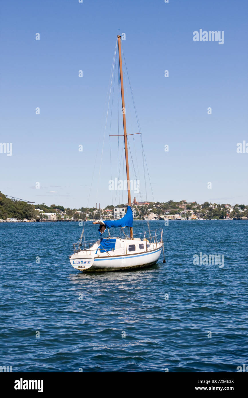 A sailboat at anchor Stock Photo - Alamy