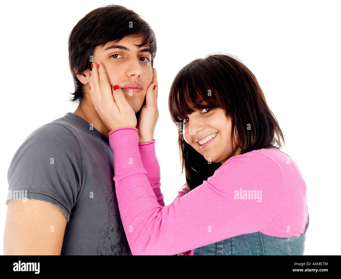 Happy Young Couple Hugging Models Released Stock Photo - Alamy
