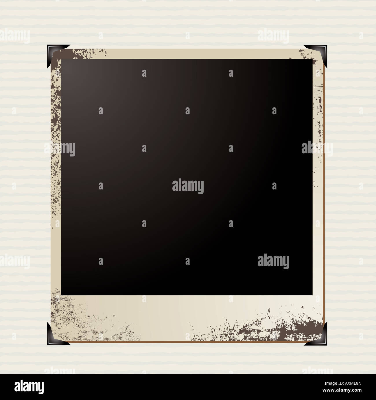 single polaroid image on a stripy paper background Stock Photo - Alamy