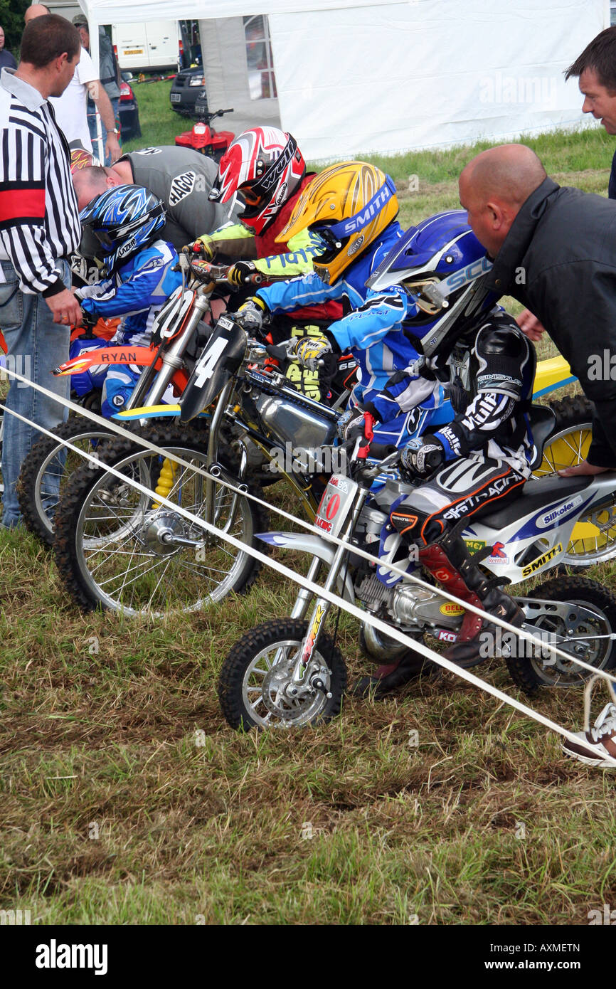 Some very young competitors line up for a grass track race Stock Photo ...