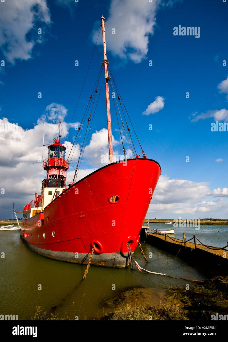 Lightship 15 Lightvessel 15 with a vibrant red hull moored at ...