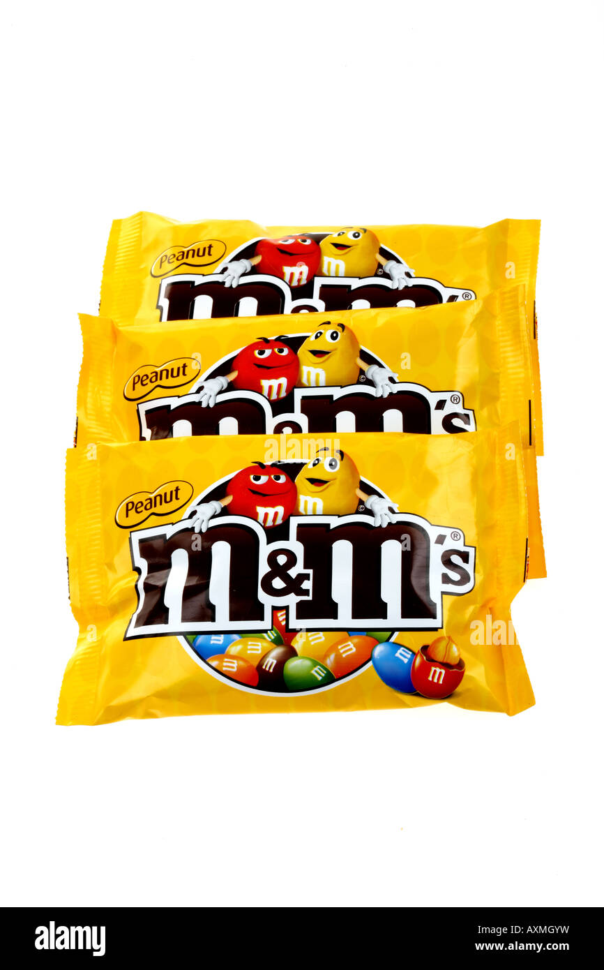 Branded Bags Of M&M Chocolate Covered Peanuts Confectionery Sweets ...