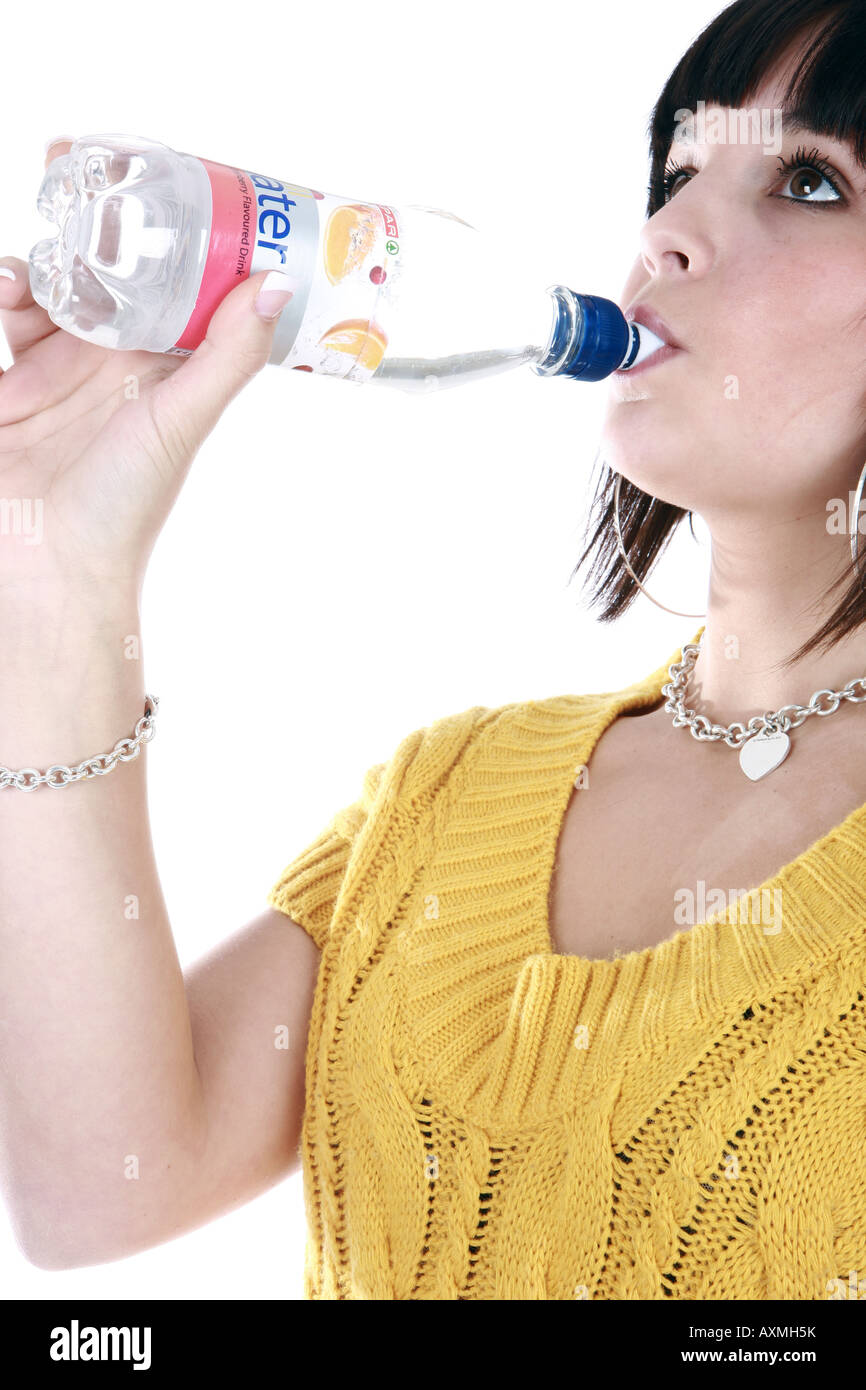 Teenage Girl Drinking Water Stock Photo - Alamy