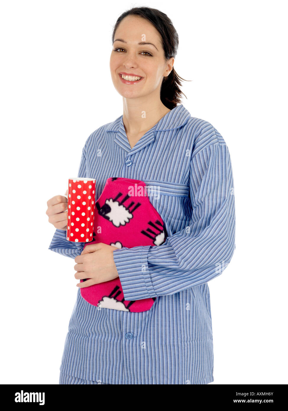 Young Woman Drinking Hot Drink Model Released Stock Photo - Alamy