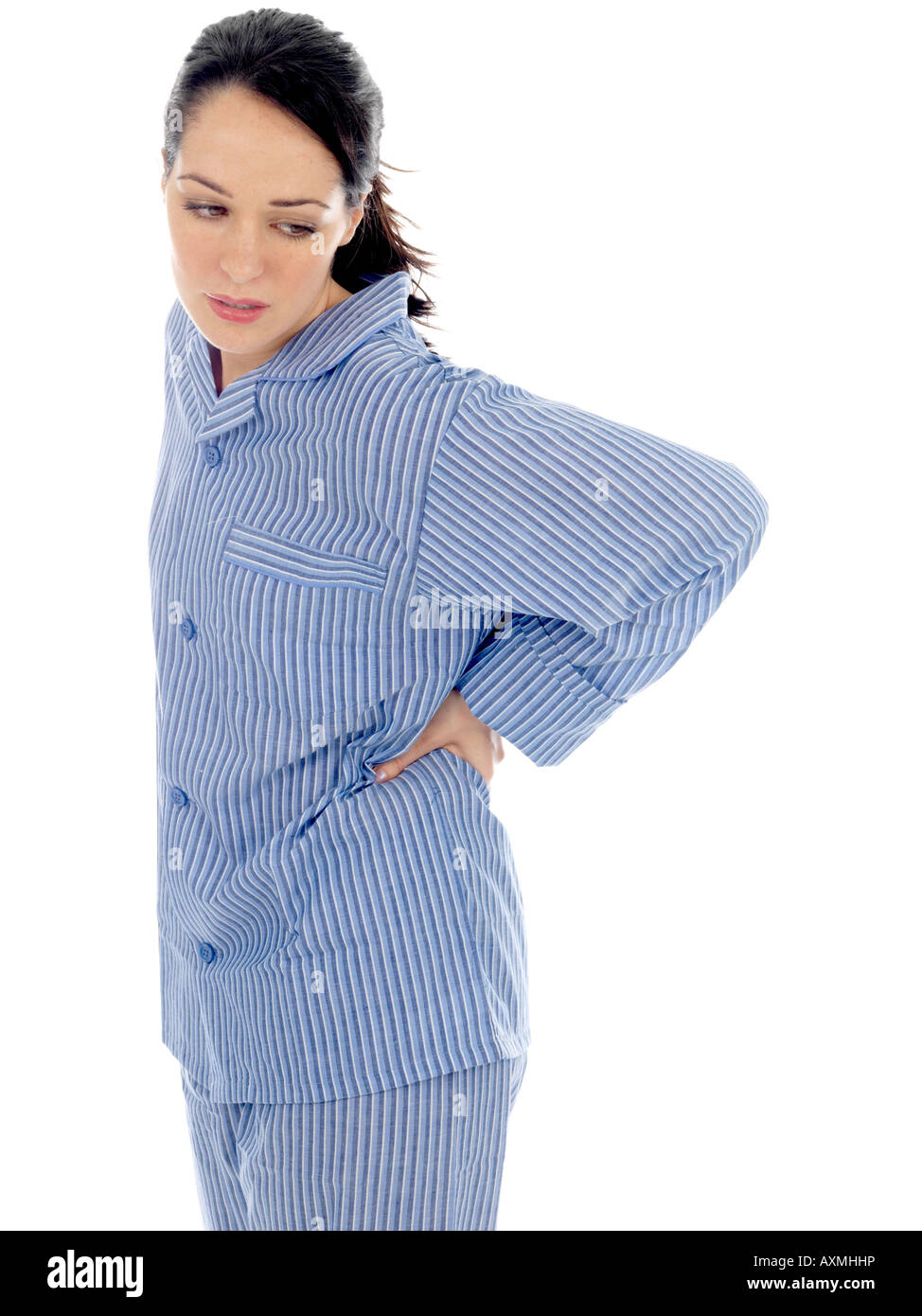 Young Woman with Back Pain Model Released Stock Photo - Alamy