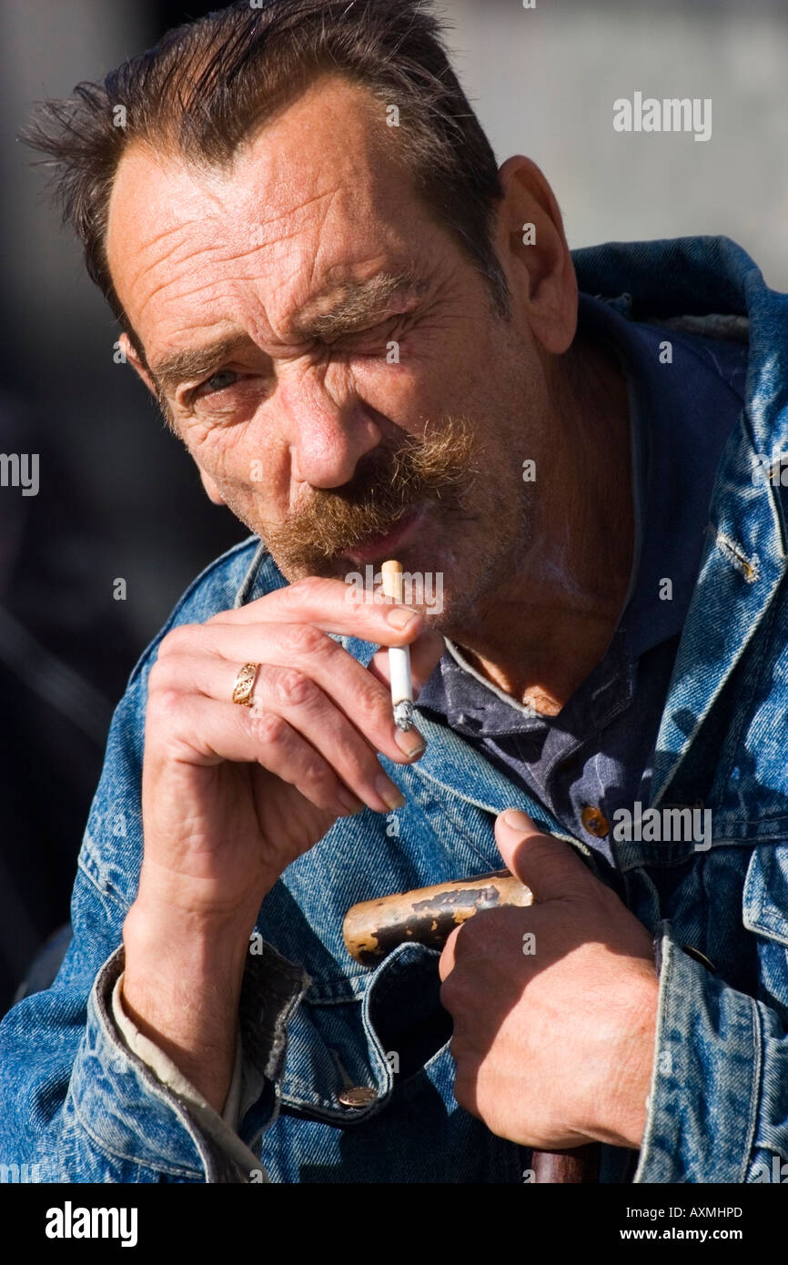 Moustache man smoking hi-res stock photography and images - Alamy