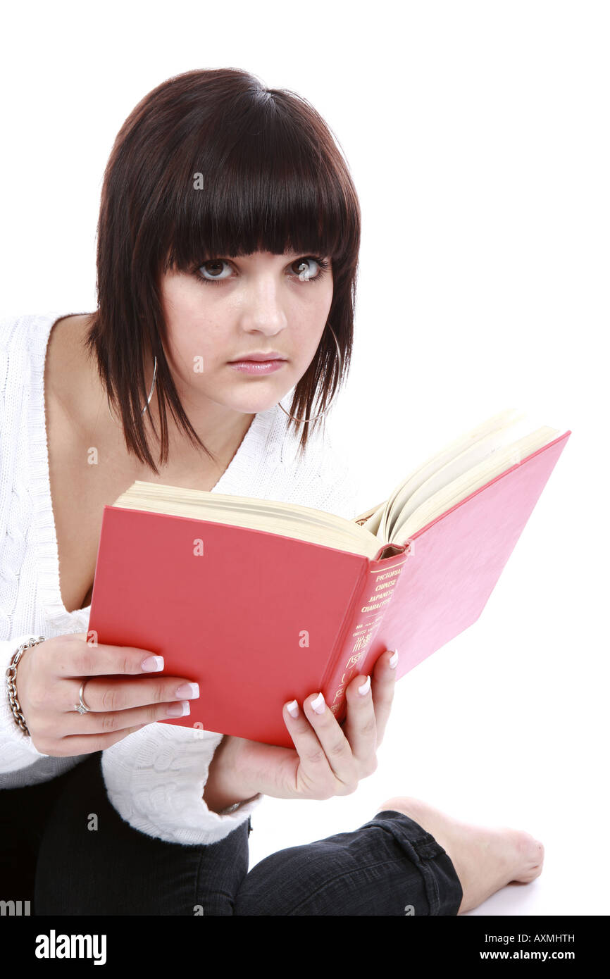 Teenage Girl Studying Languages Stock Photo - Alamy