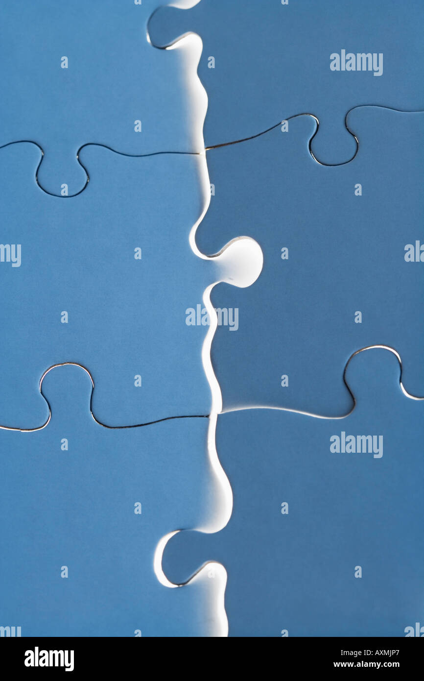 Blue jigsaw puzzle detail Stock Photo - Alamy
